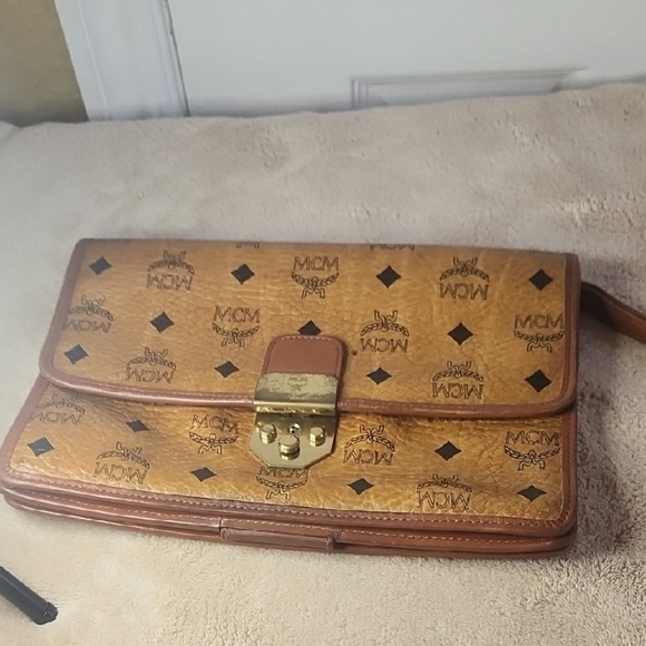 MCM | Bags | Mcm Brown Leather Wallet With Monogram Pattern | Poshmark